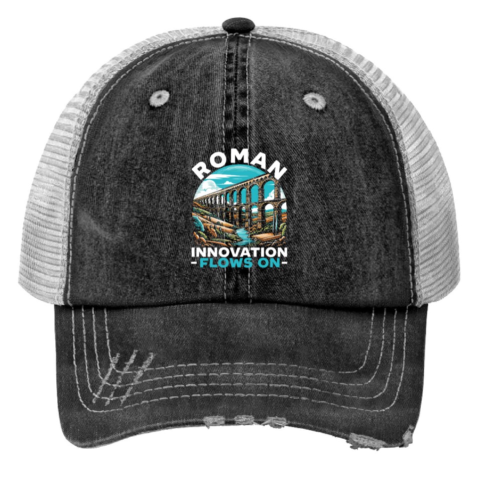 Roman Aqueducts Roman Engineering Ancient Rome Print Trucker Hats | ID ...