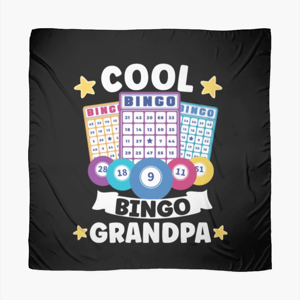 Black M (90x90cm) Bingo Card Game Grandma Bingo Player Bingo Cards Scarves