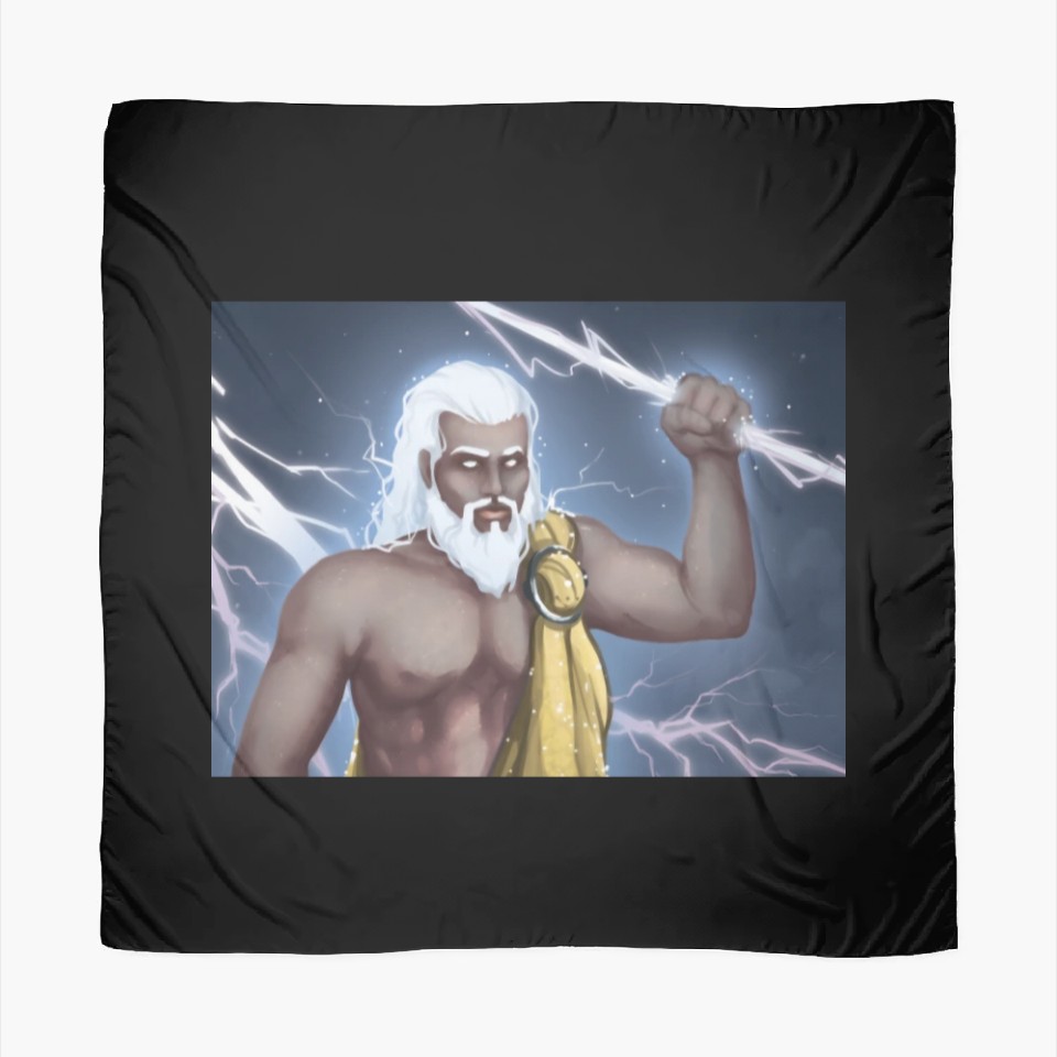 A Titan holding a lightning bolt Scarves | ID 64921589 by Camila ...