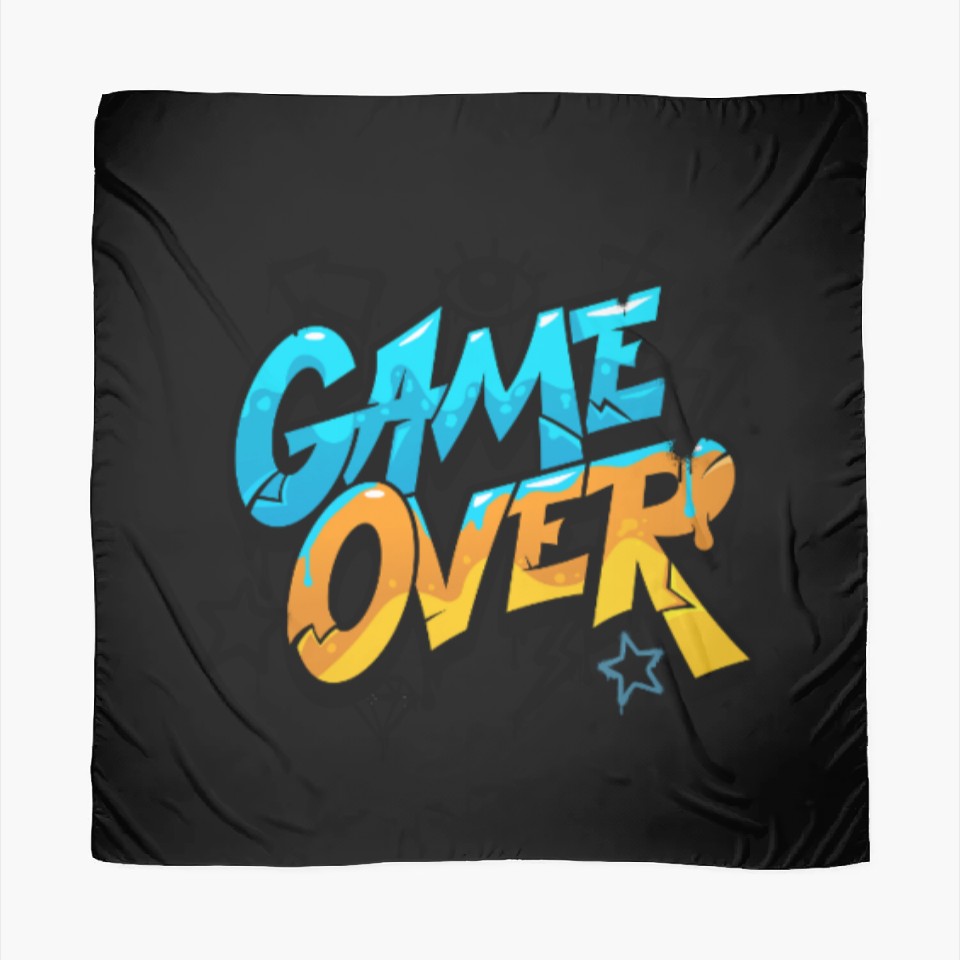 Blue and Yellow Graffiti Game Over Scarves 2025 | ID 49999686 by Camila ...