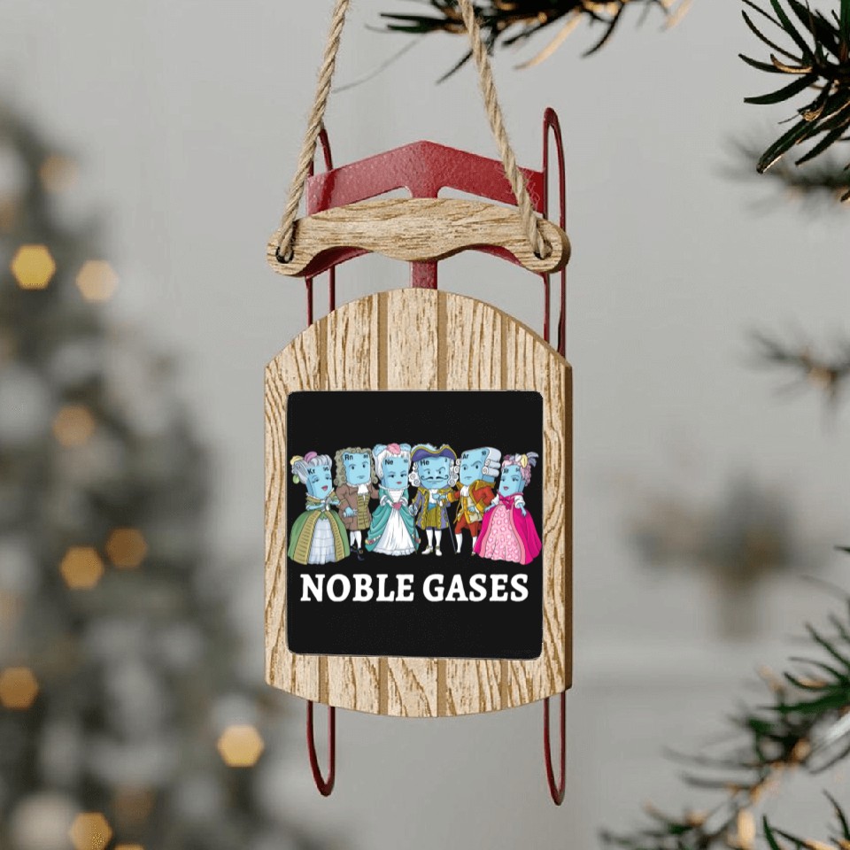 Noble Gases Science Pun Joke Funny Periodic Table Sled Ornaments | ID ...