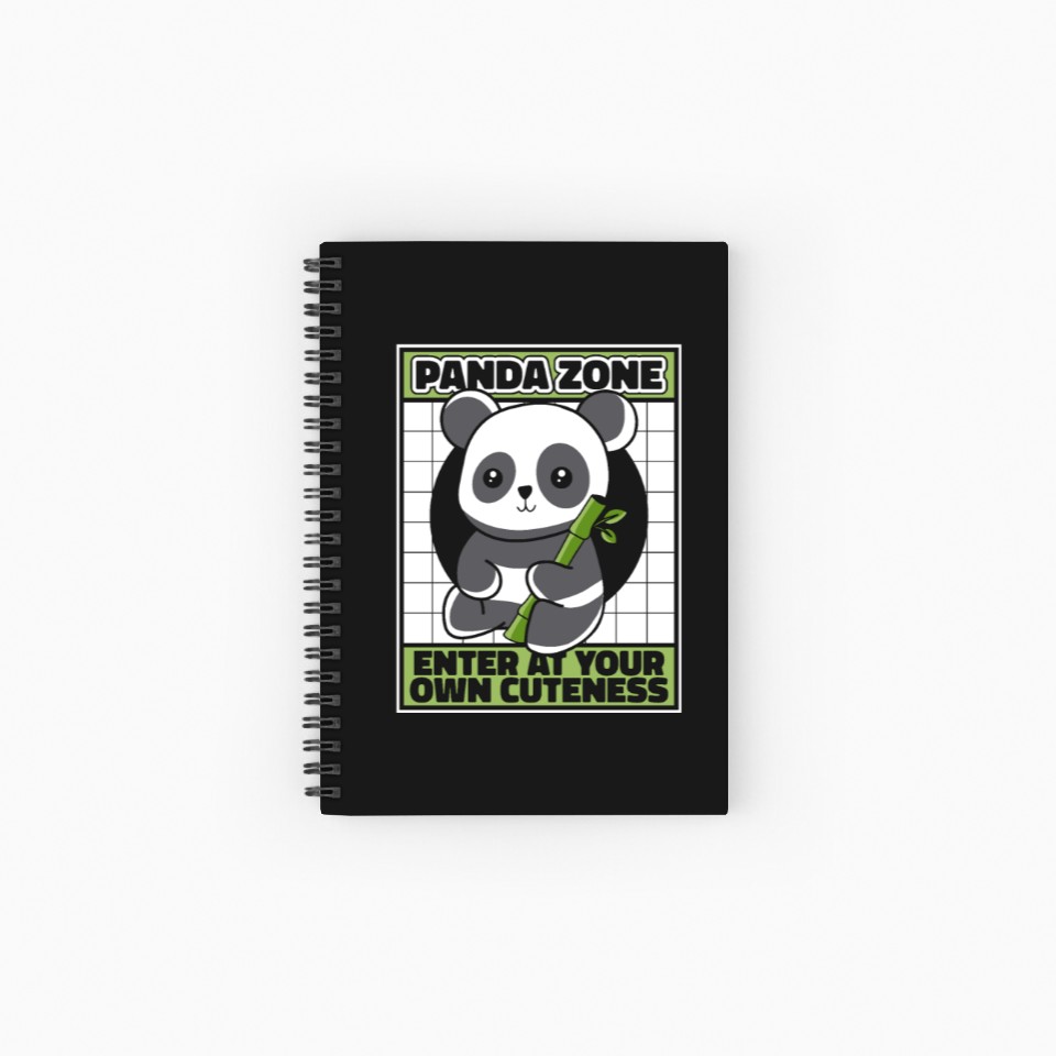 Panda Zone Enter At Your Own Cuteness Panda Bear Spiral Notebooks Ruled ...