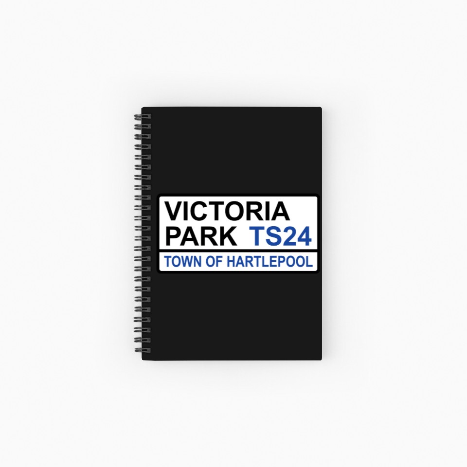 Hartlepool Victoria Park Iconic Street Sign Spiral Notebooks Ruled Line ...
