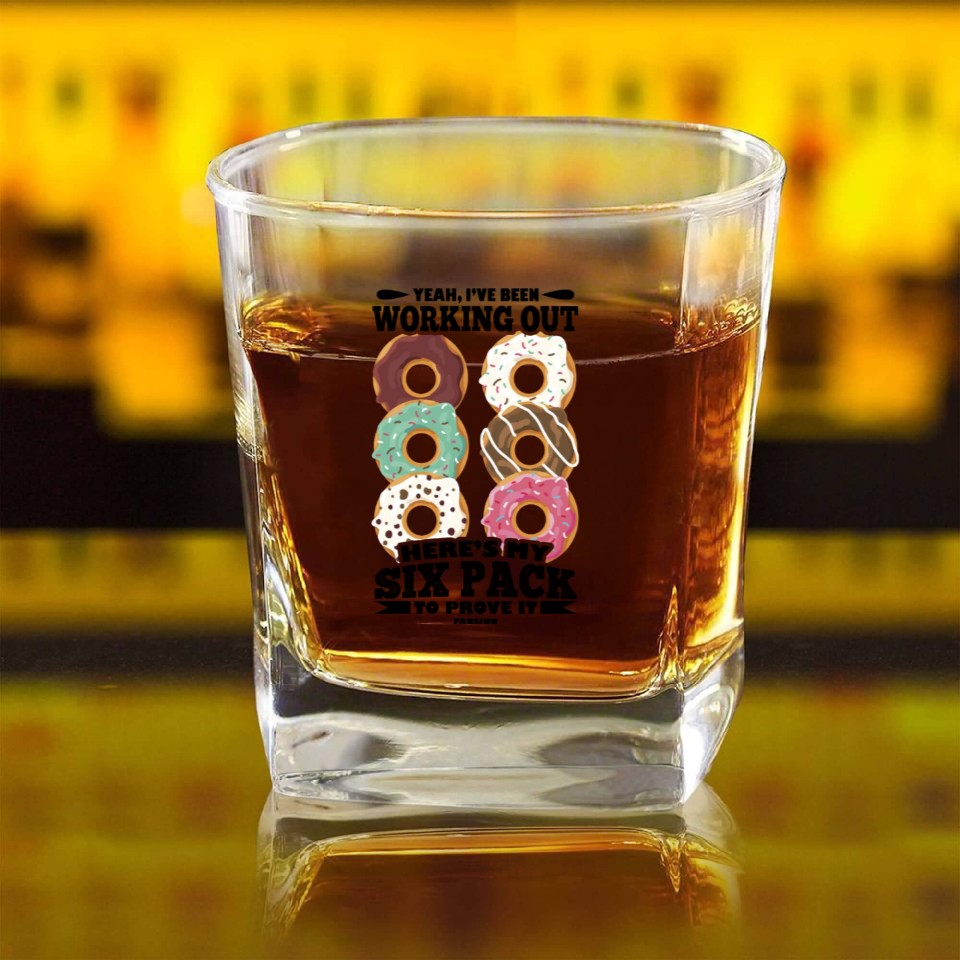 Donut sweets donuts food bakers gift Square Whiskey Glasses | ID ...