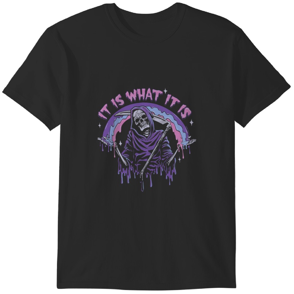Death It Is What It Is Pastel Goth Grim Reaper Drip T-Shirts | ID ...