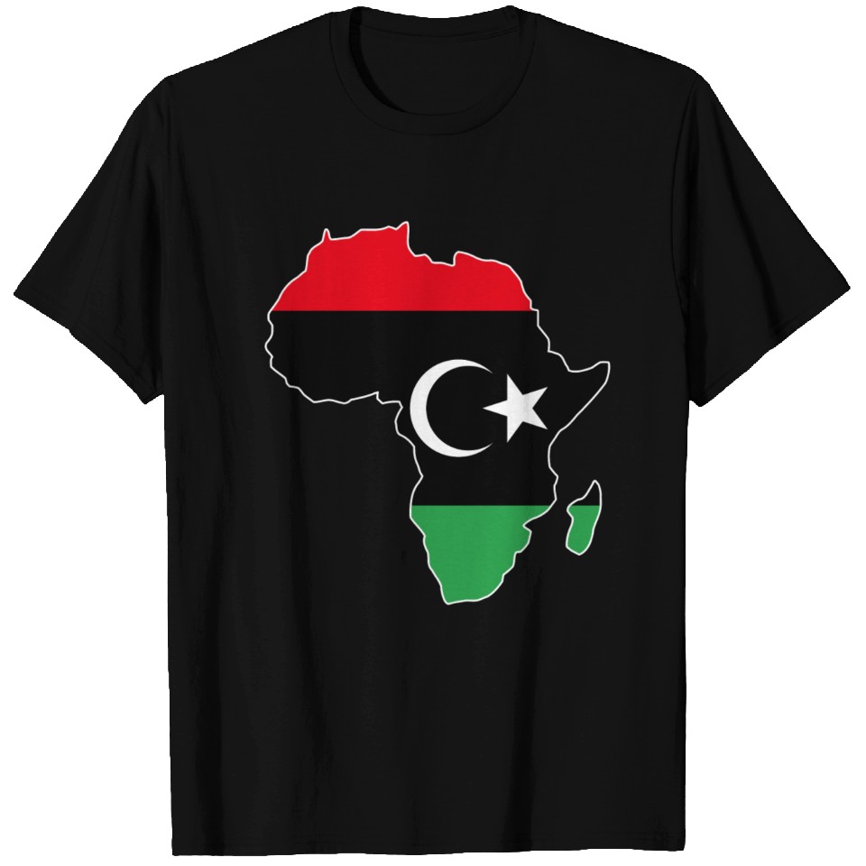 Libya Flag In Africa Map T-shirt | ID 10141267 by Allen Saunders crps ...