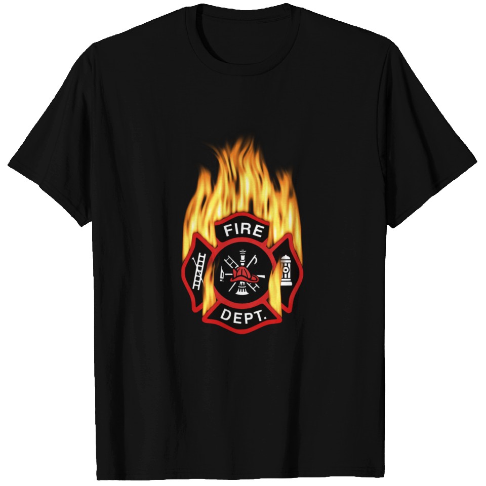 Flaming Red Firefighter Badge T-shirt | ID 10539522 by Đồng Phương Thảo ...