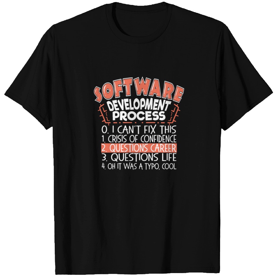Funny Cool Software Development Process Saying T-shirt | ID 10683383 by ...
