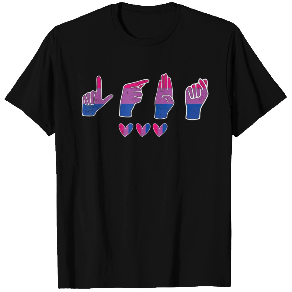 LGBT ASL Bisexual Sign Language Bi Pride Outfit T T-shirt | ID 10647098 ...