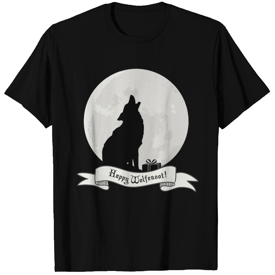 Happy Wolfenoot Wolf And Full Moon T-shirt | ID 11785571 by Greg ...