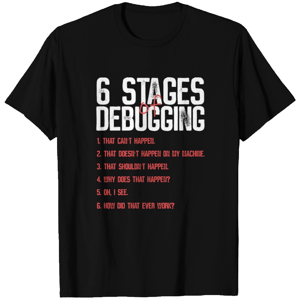 Funny Stages Of Debugging Computer Science T-shirt | ID 10636568 by | Printblur