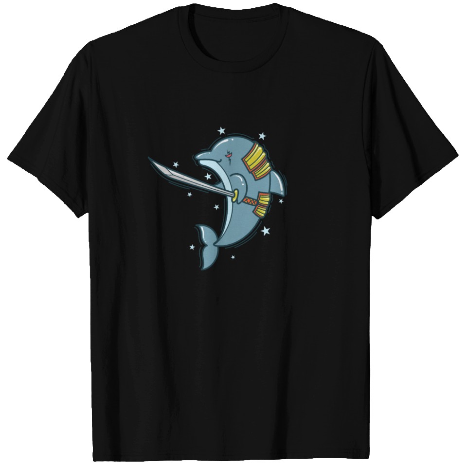 Dolphin as Knight with Armor in the Sea T-shirt | ID 11609109 by Kevin ...