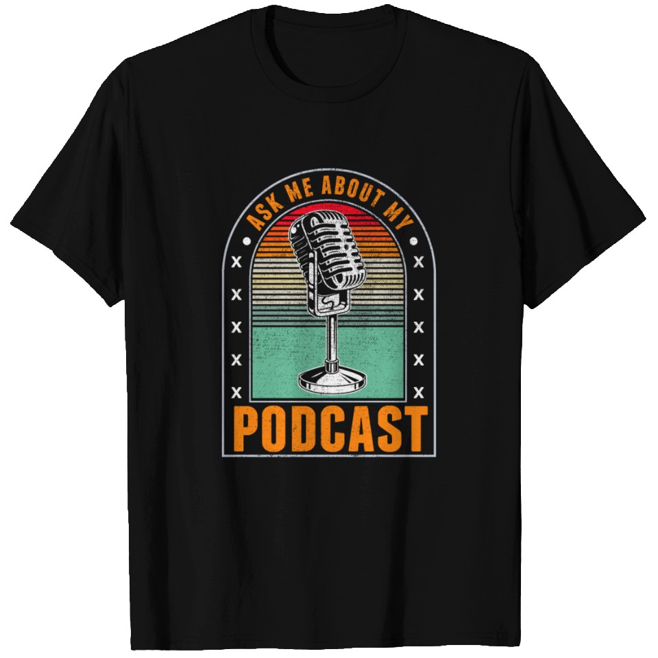 Funny Podcast Microphone Presenter T-shirt | ID 10115270 by Graph Berry ...
