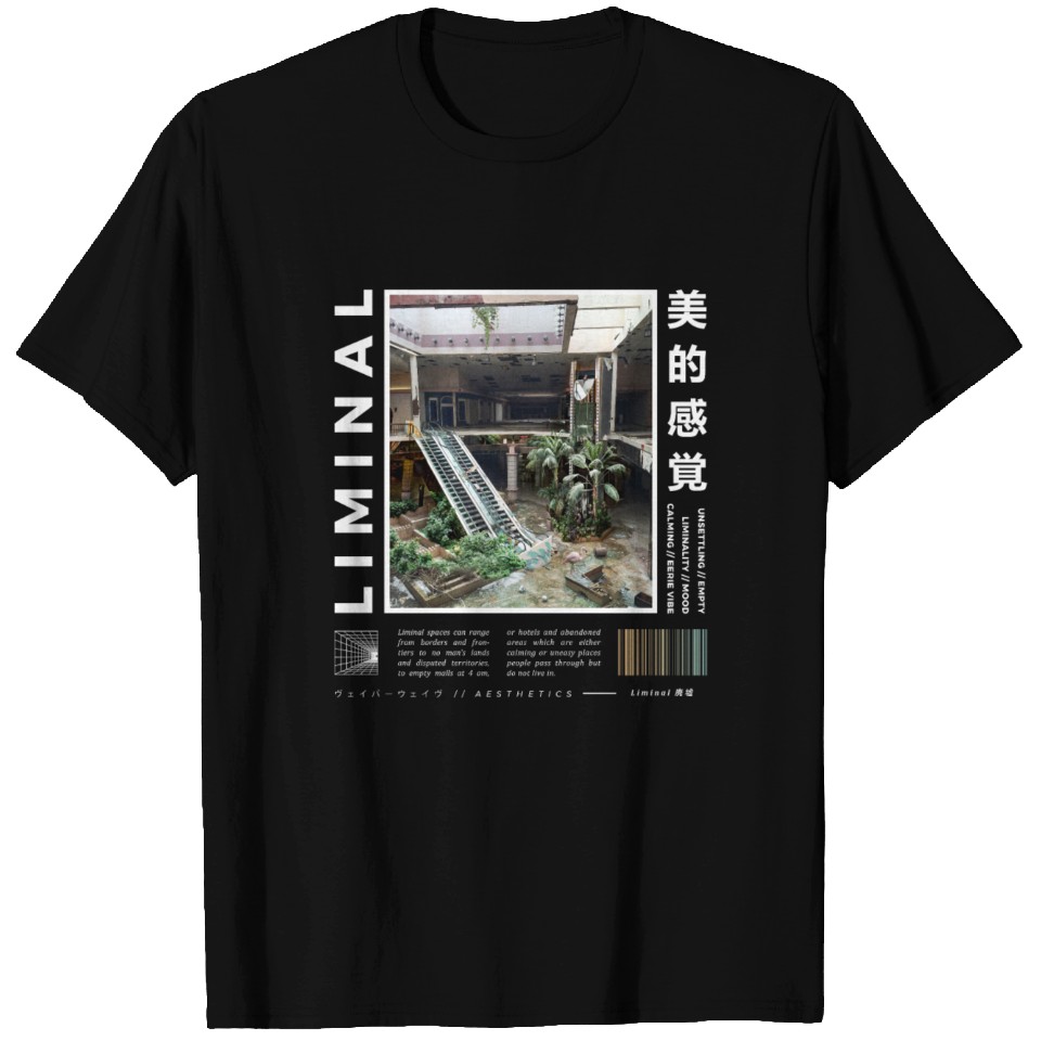 Liminal Spaces Retro 80s & 90s Aesthetic Vaporwave T-shirt | ID ...