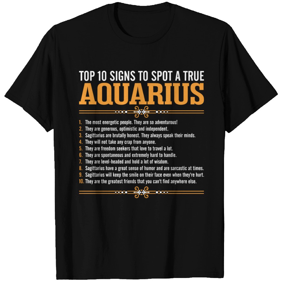Top 10 Signs To Spot A True Aquarius T-shirt | ID 10746251 by BraHicks ...