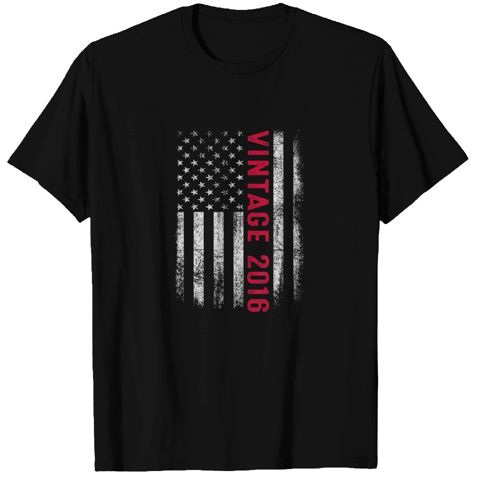 Vintage 2016 USA Flag 6 Year Old Gifts 6Th Birthda T-shirt | ID ...