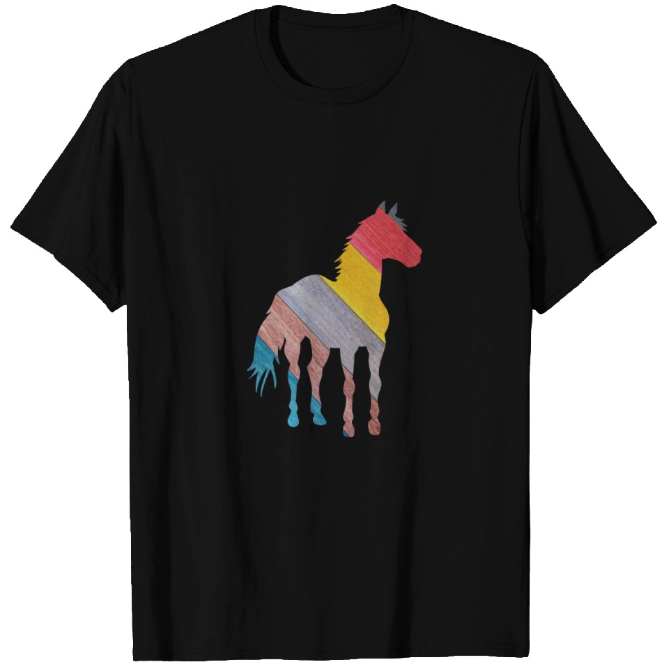 Horse wood texture color T-shirt | ID 12261460 by Amering | Printblur