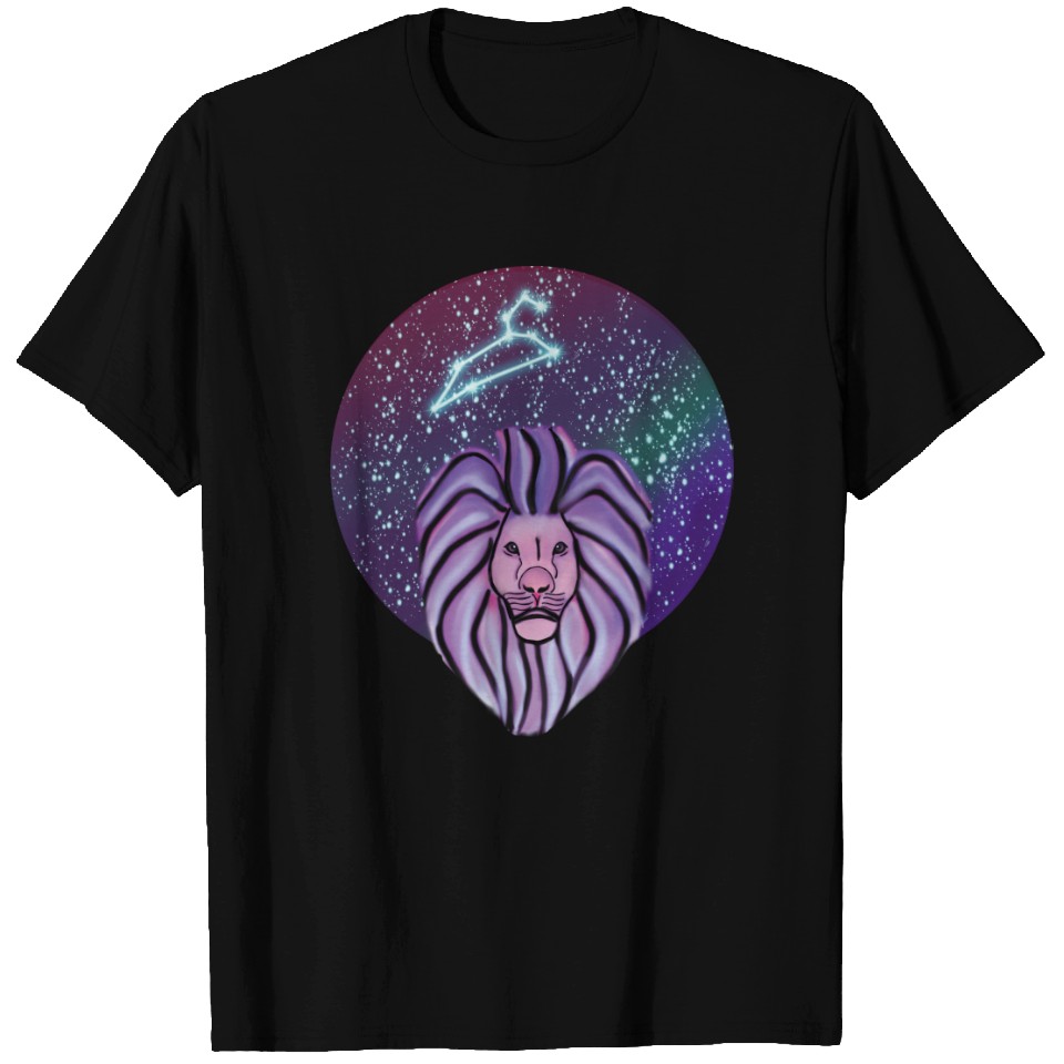 Leo Zodiac Sign Lion with Constellation Design T-shirt | ID 12389050 by ...