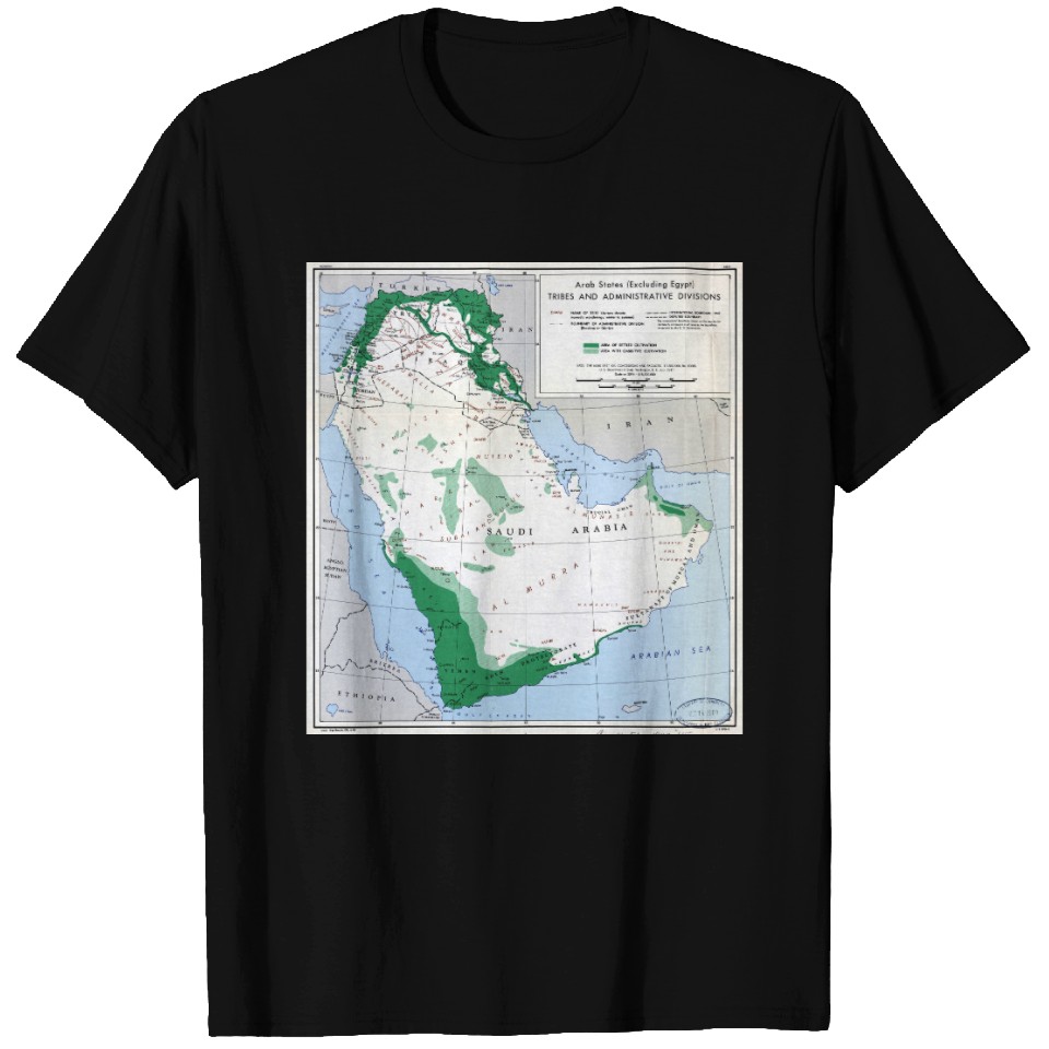 Historical Map of Arab States and Tribes 1947 T-shirt | ID 12501968 by ...