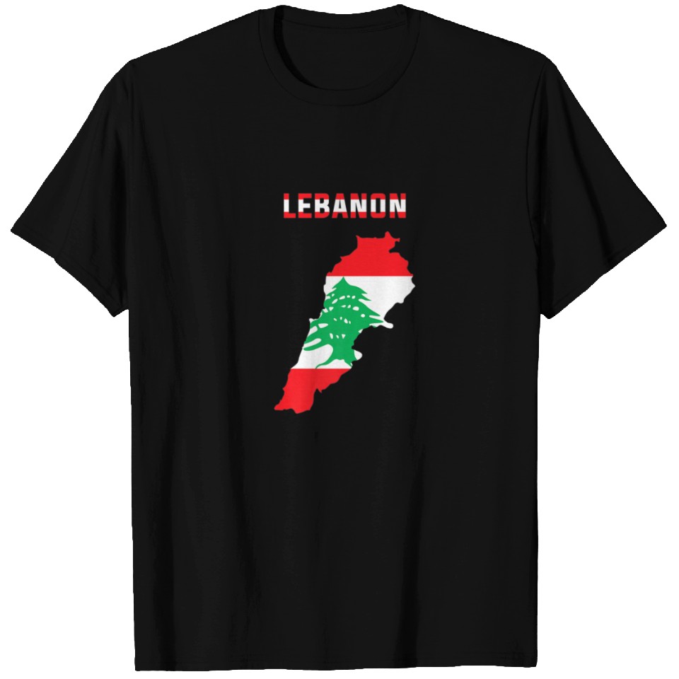 Lebanese Flag Inside Map Of Lebanon T-shirt | ID 12525339 by Ian Warner | Printblur