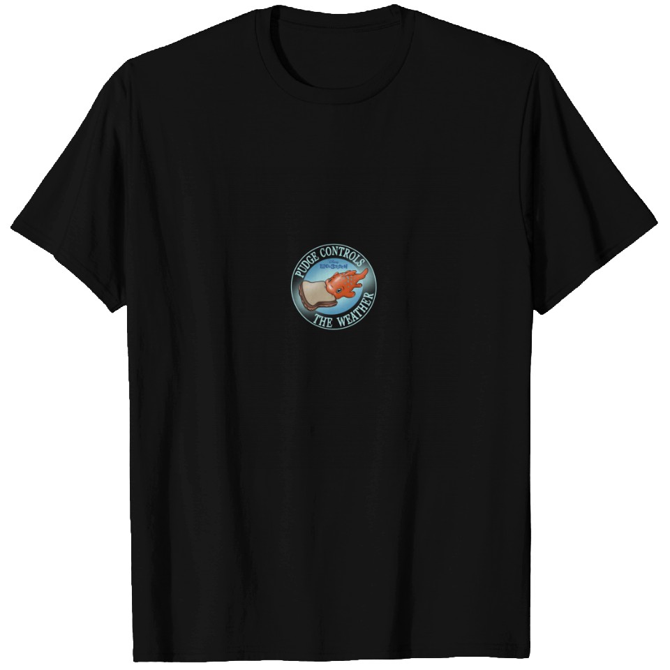 Men's S Black Disney Lilo Stitch Pudge Controls The Weather Poster T-Shirts