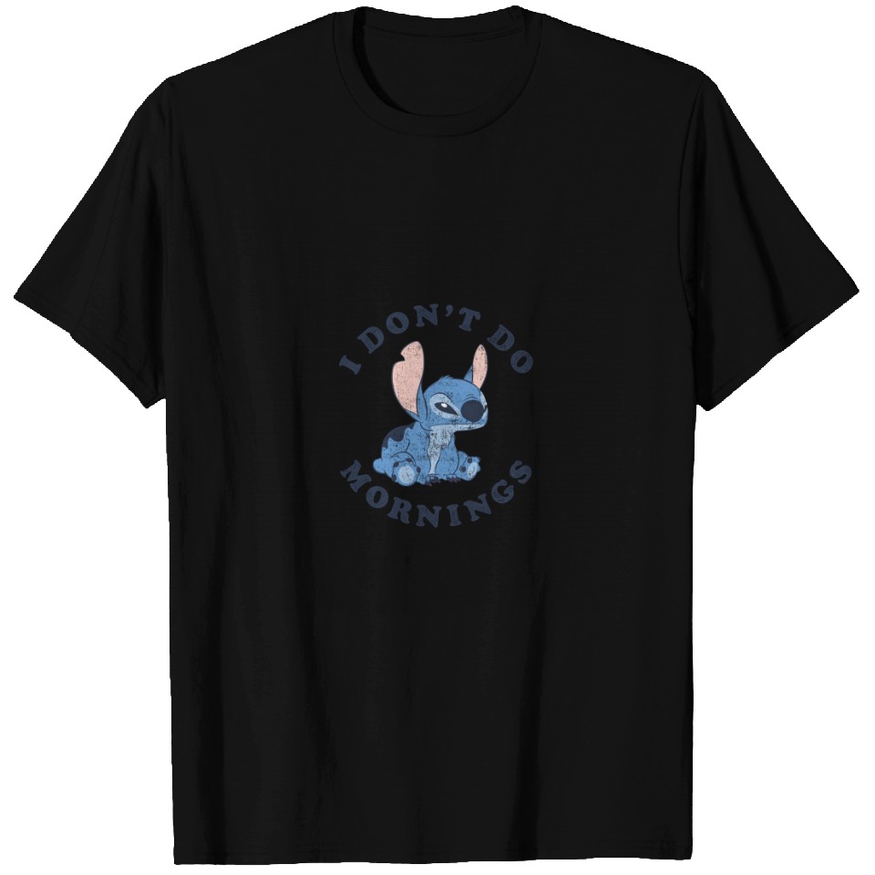 Disneyss Lilo Stitch I Don't Do Mornings Distressed V2 T-Shirts | ID ...
