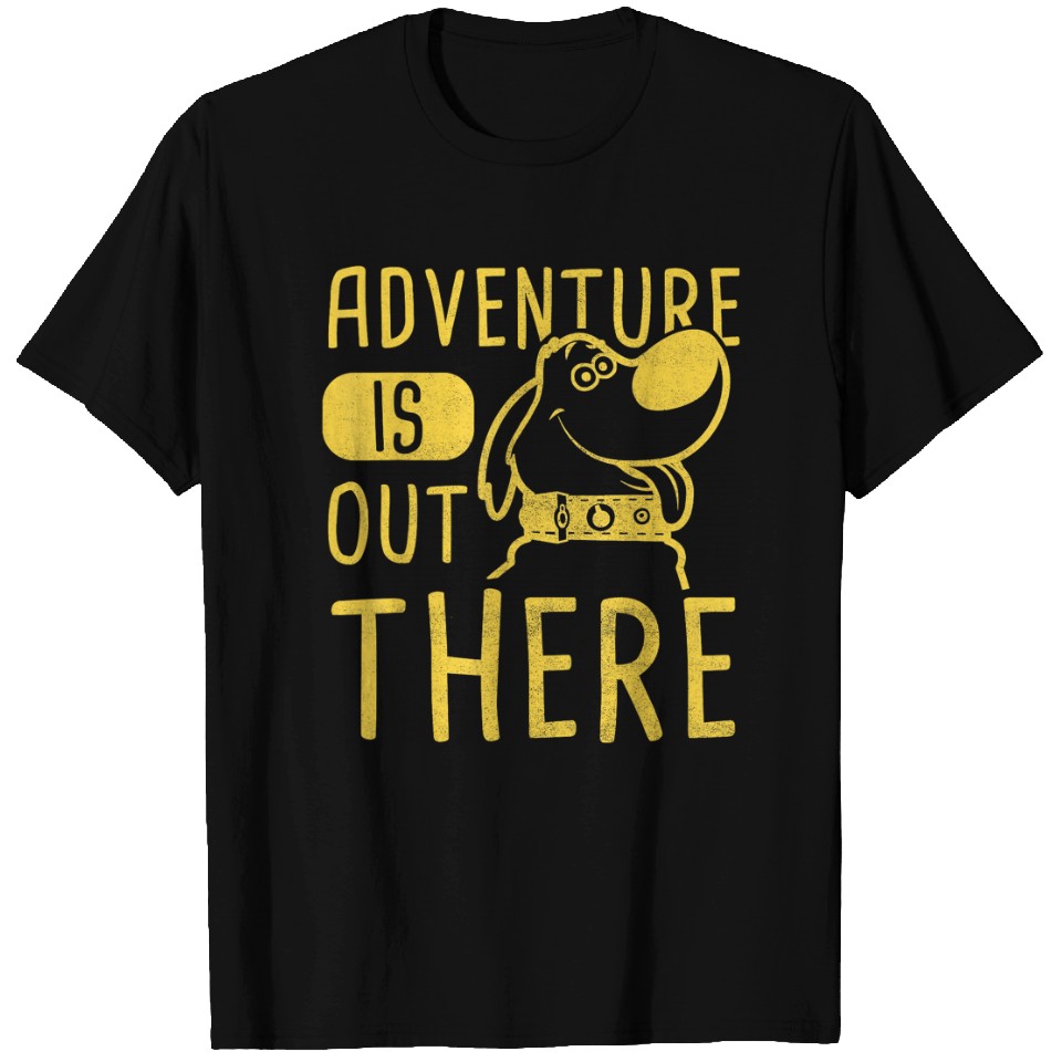 Disneyss Pixars Up Dug Adventure Is Out There Yellow Line Art T-Shirts ...