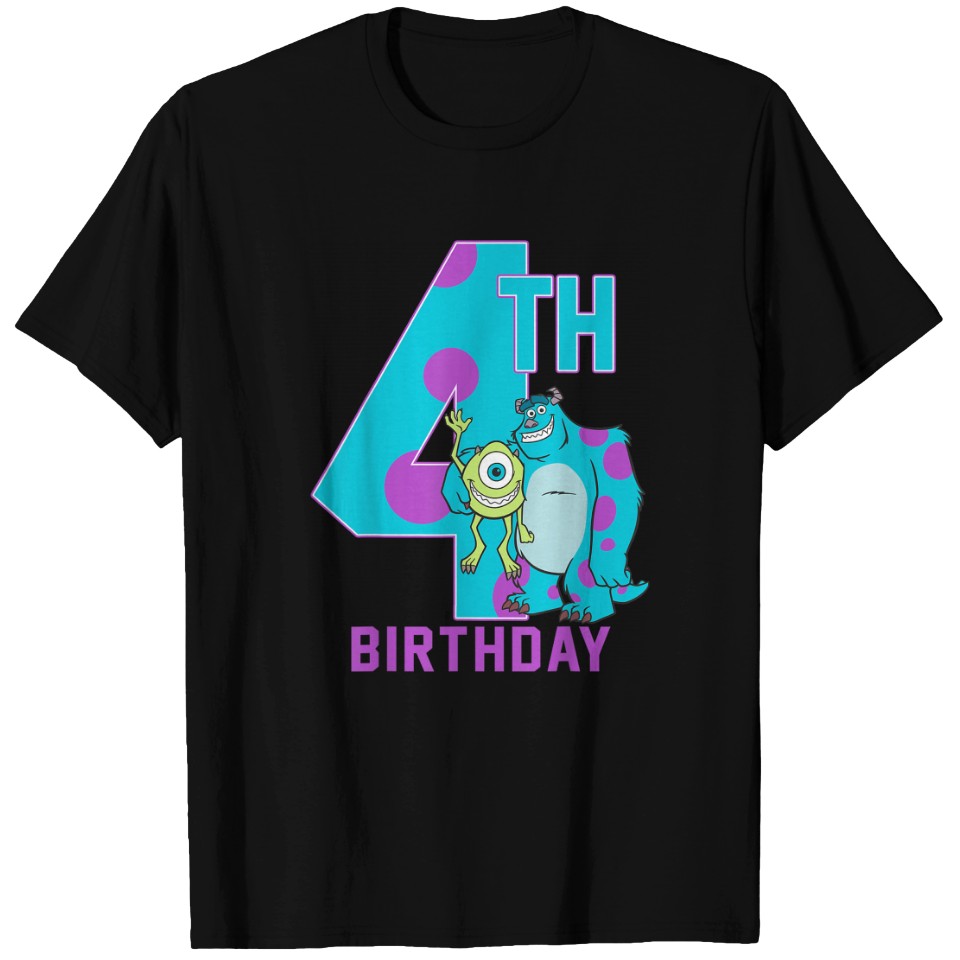 Disneyss Pixars Monsters Inc Mike Sully Happy 4th Birthday T-Shirts ...