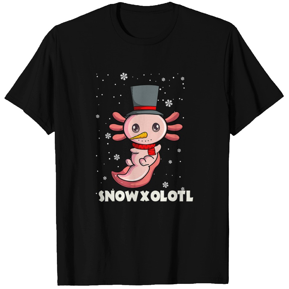 Axolotls Animals Snowxolotl Cute Axolotls Snowman Christmas Axo T ...