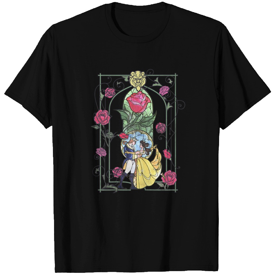 Disney Beauty And The Beast Stained Glass Graphic T-Shirts | ID ...