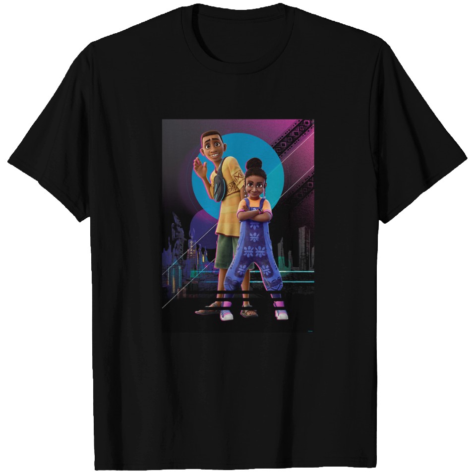 Disney Iwájú Animated Series Tola and Kole Cityscape Disney+ T-Shirts ...