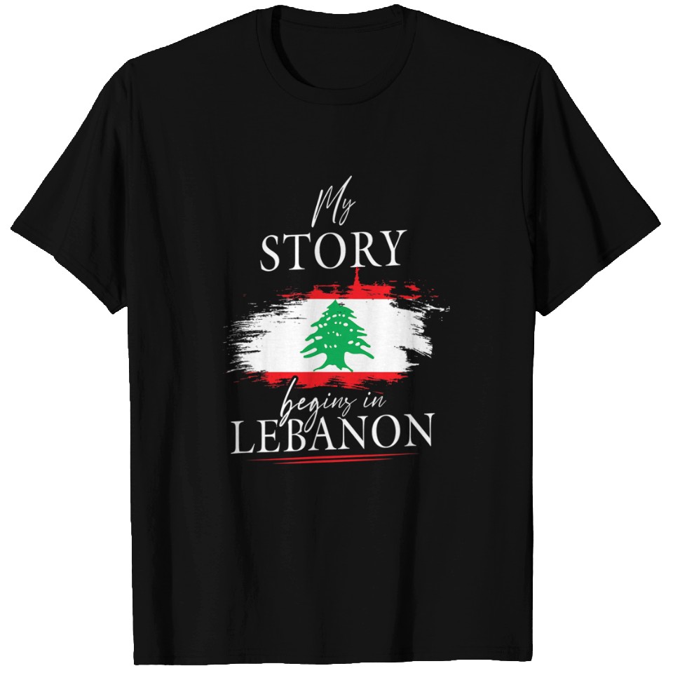 Football Gift My story begins in Lebanon Flag Lebanese Football Beirut T-Shirts | ID 19888900 by ...