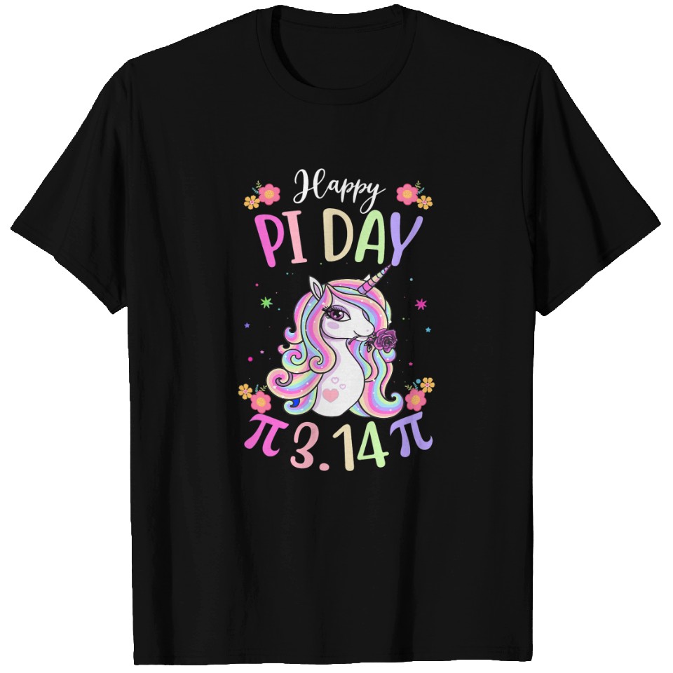 Unicorns Pi Day Unicorns Girl Spiral Pi Math Tee for Pi Day 3.14 T ...