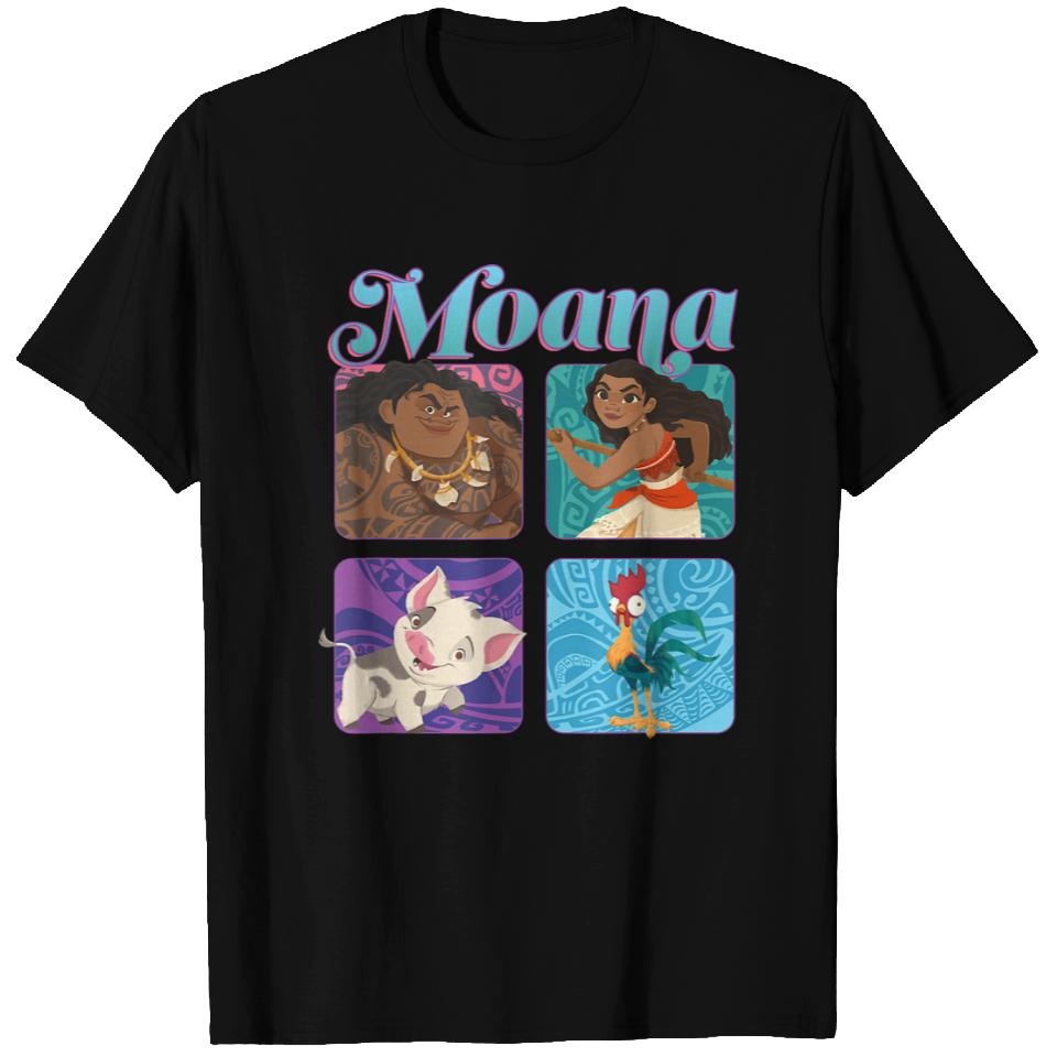 Disneyss Moana Pua Maui Hei Hei Retro Box Up Chest Panels T-Shirts | ID ...