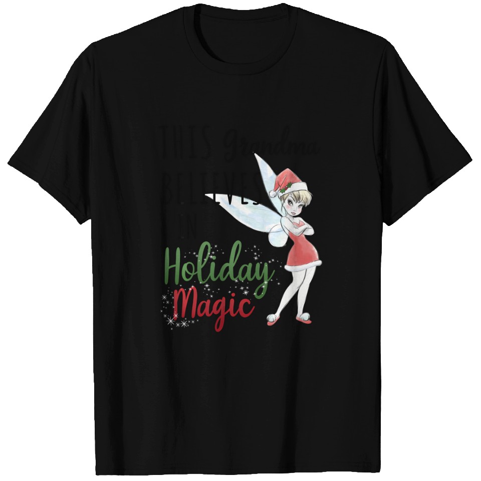 Disney Peter Pan Christmas Tinker Bell Holiday Magic Grandma T-Shirts ...