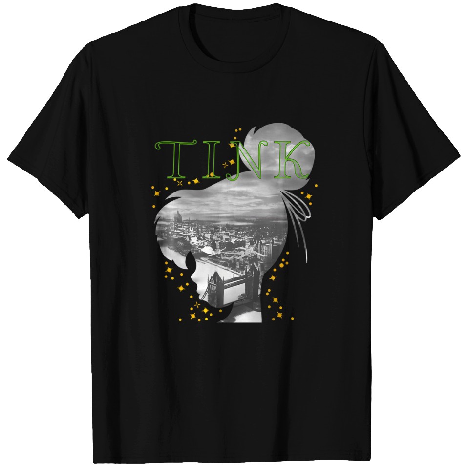 Disney Peter Pan Tinkerbell Silhouette Fill London Bridge T-Shirts | ID ...