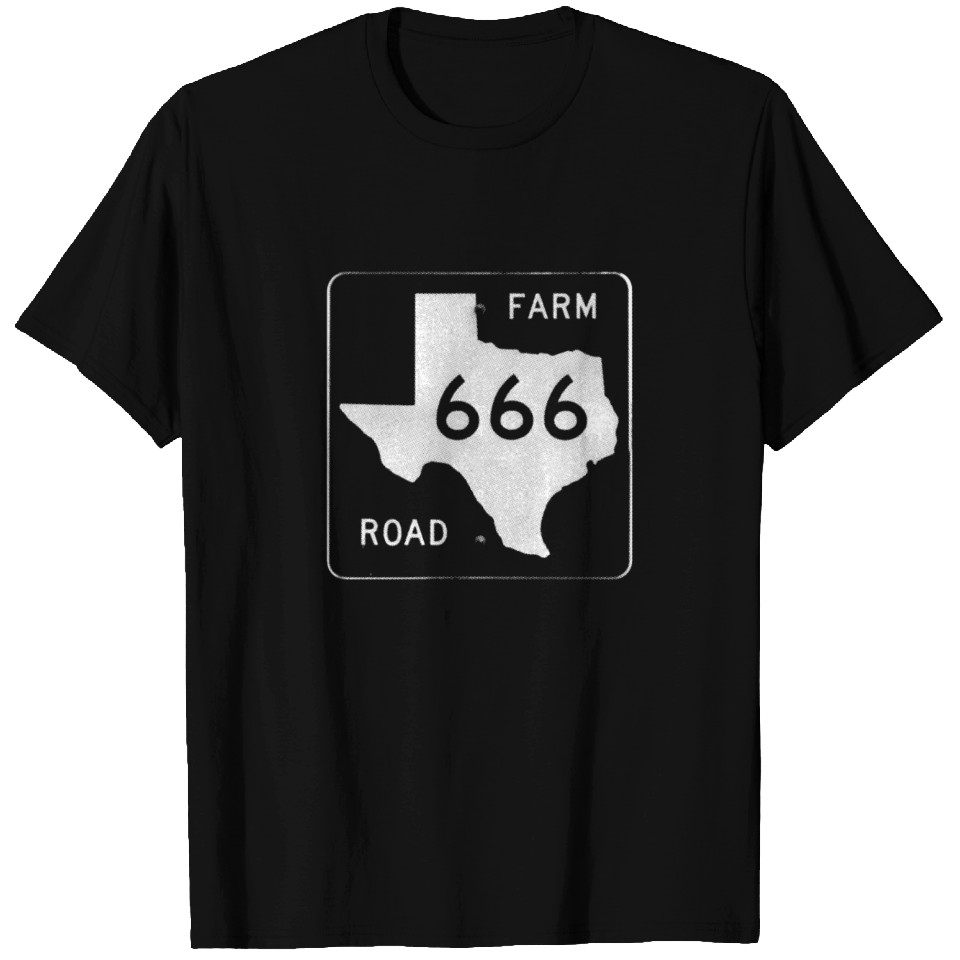 Classic TEXAS FARM ROAD 666 Black T Shirts | ID 14932289 by | Printblur
