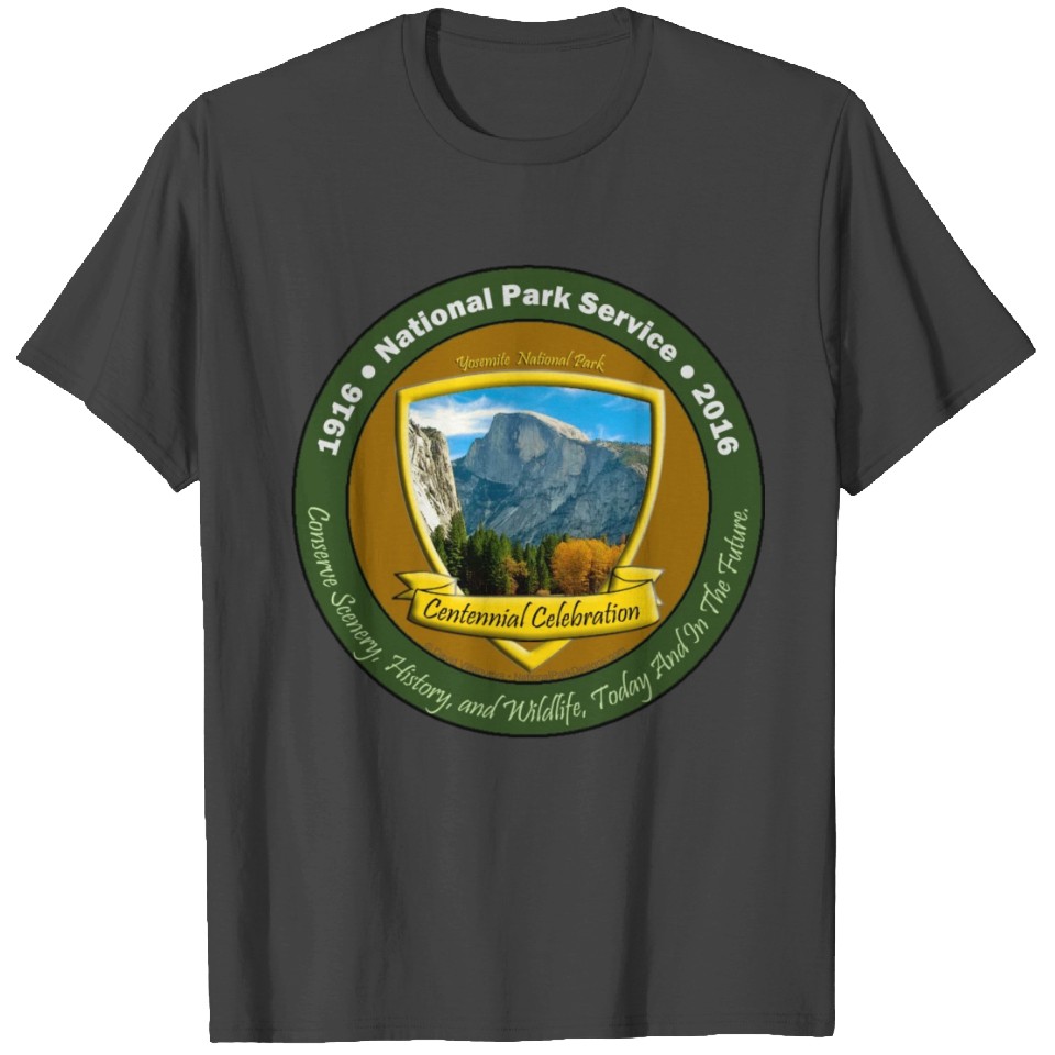 National Park Centennial T Shirts Half Dome View Gold
