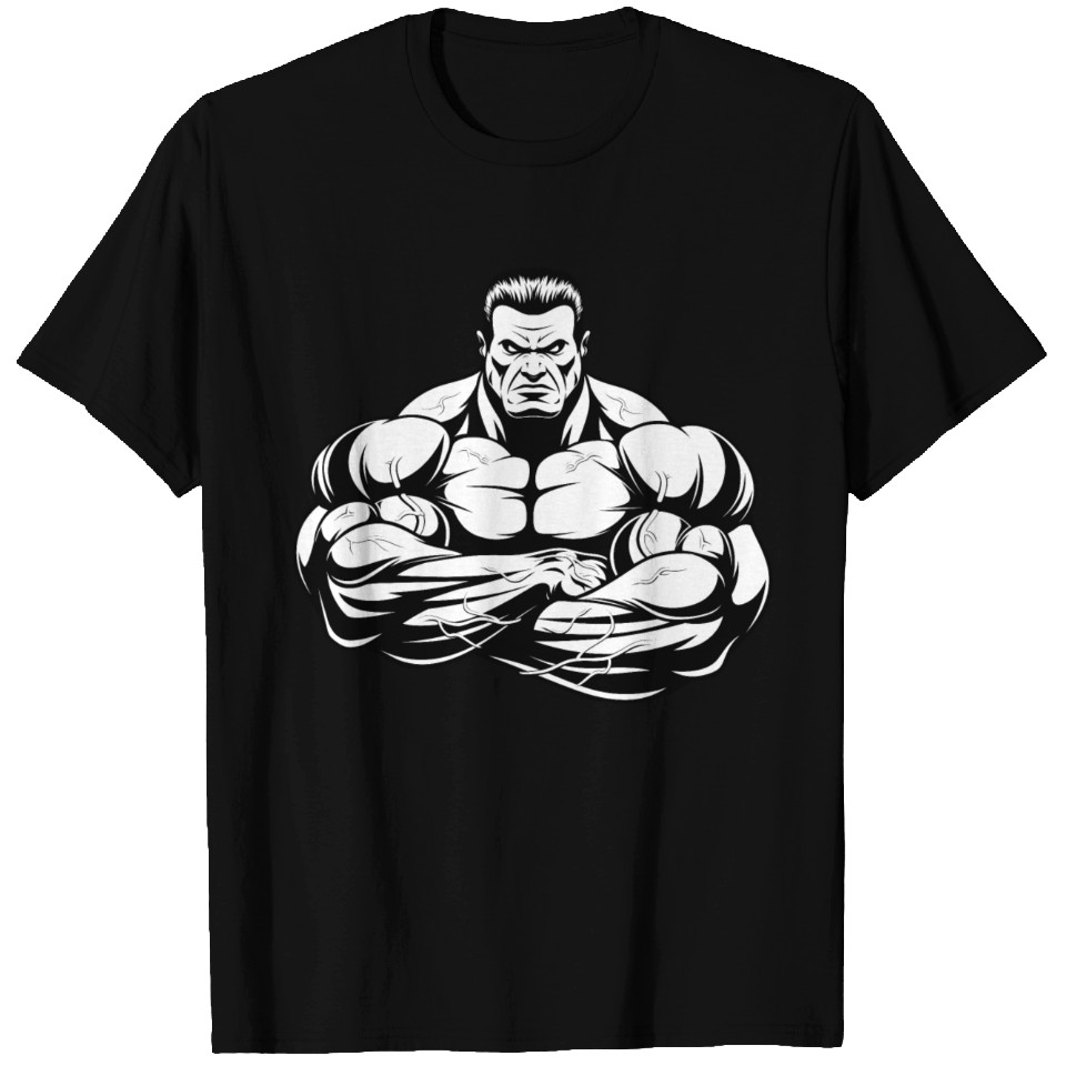 Strongman bodybuilder sport muscles shape vector T Shirts | ID 13162847 ...