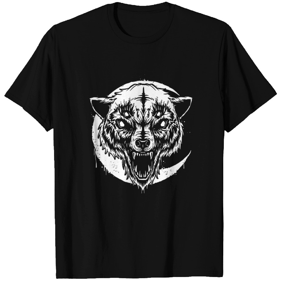 Wolf demon horror werewolf monster rockabilly psyc T Shirts | ID ...
