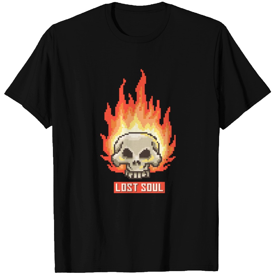 Burning Skull Lost Soul Pixel Art T Shirts | ID 14504519 by Big Boi ...