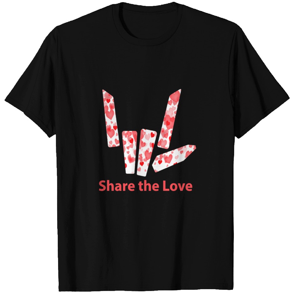 Share the love heart T Shirts | ID 14657531 by Big Boi | Printblur