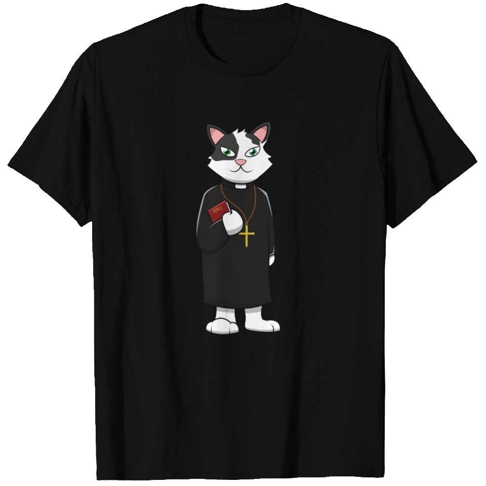 Catholic Cat Funny Pun Bible Crucifix Wordplay Gif T Shirts | ID ...