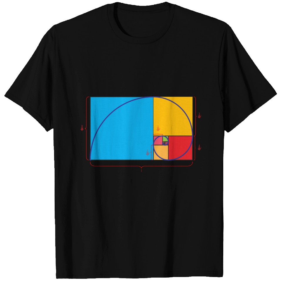 Math Symbols Golden Spiral Colorful Fan Gift Idea T Shirts | ID ...