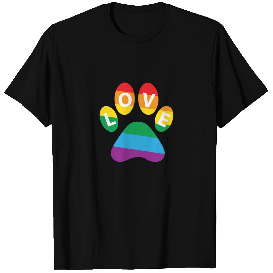 Dog Paw LGBT Supporter Gift Rainbow Paw Print LGBT T Shirts | ID ...