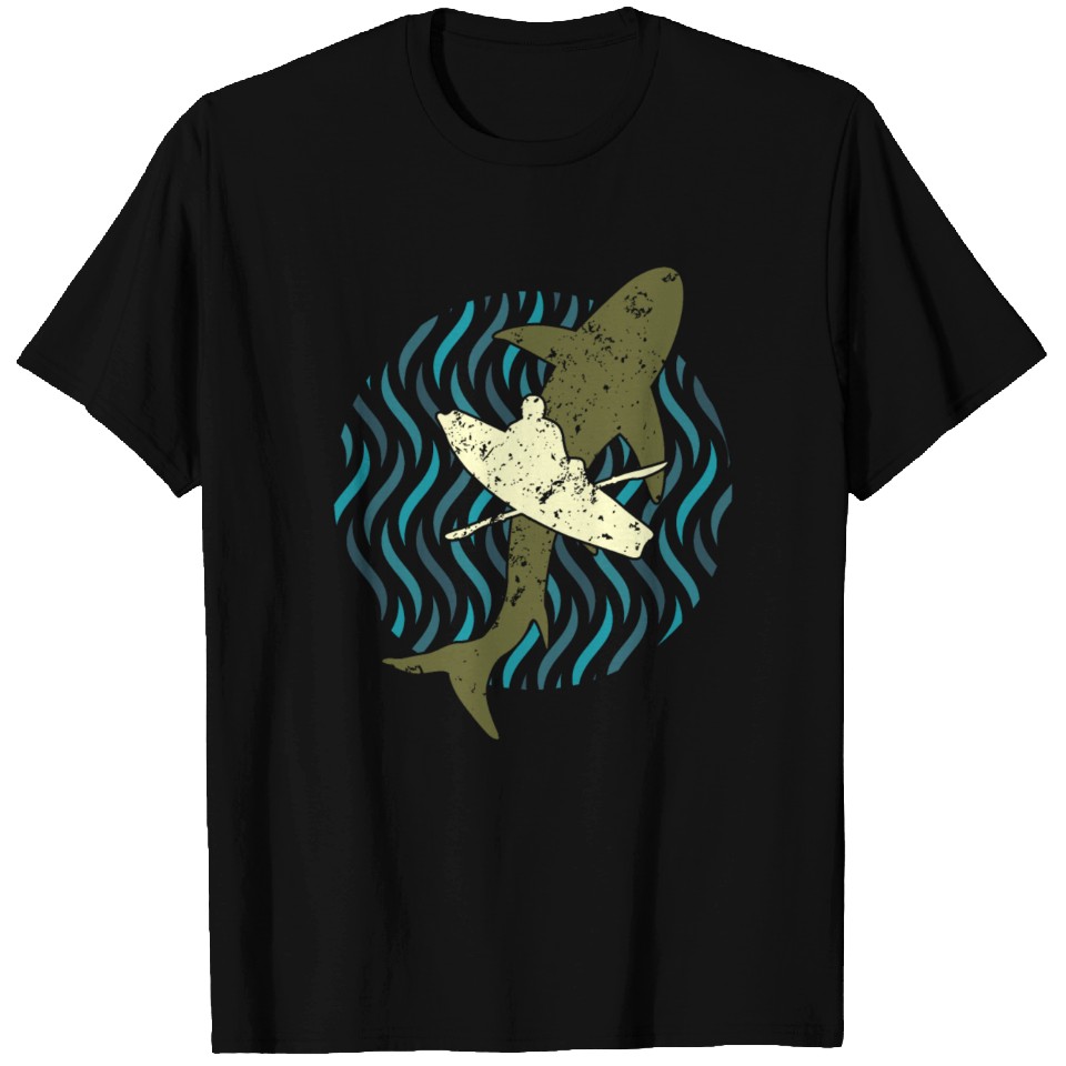 Cool Kayak Great White Shark Silhouette Outfit T Shirts | ID 13639632 ...