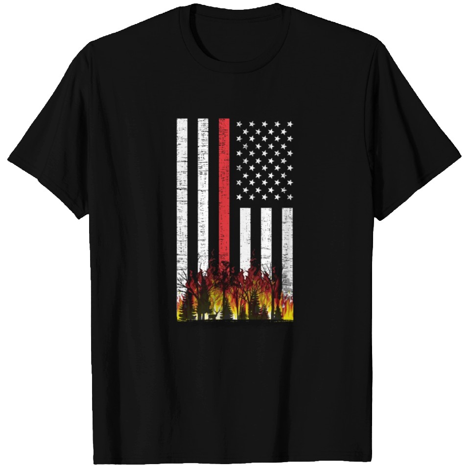 Thin Red Line California Wildfire Firefighter T Shirts | ID 16578152 by ...