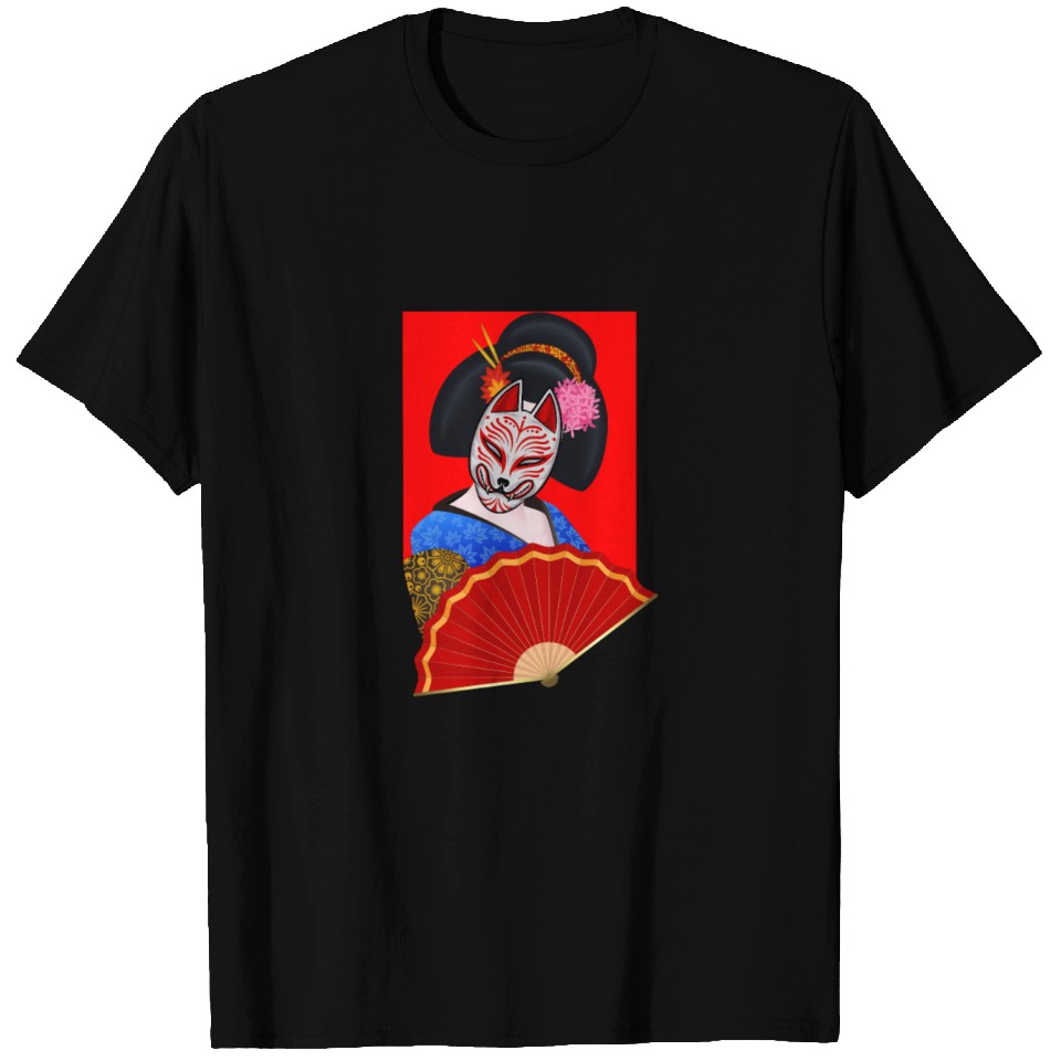 Geisha T Shirts Kitsune Mask Traditional Japanese Art | ID 15185490 by ...