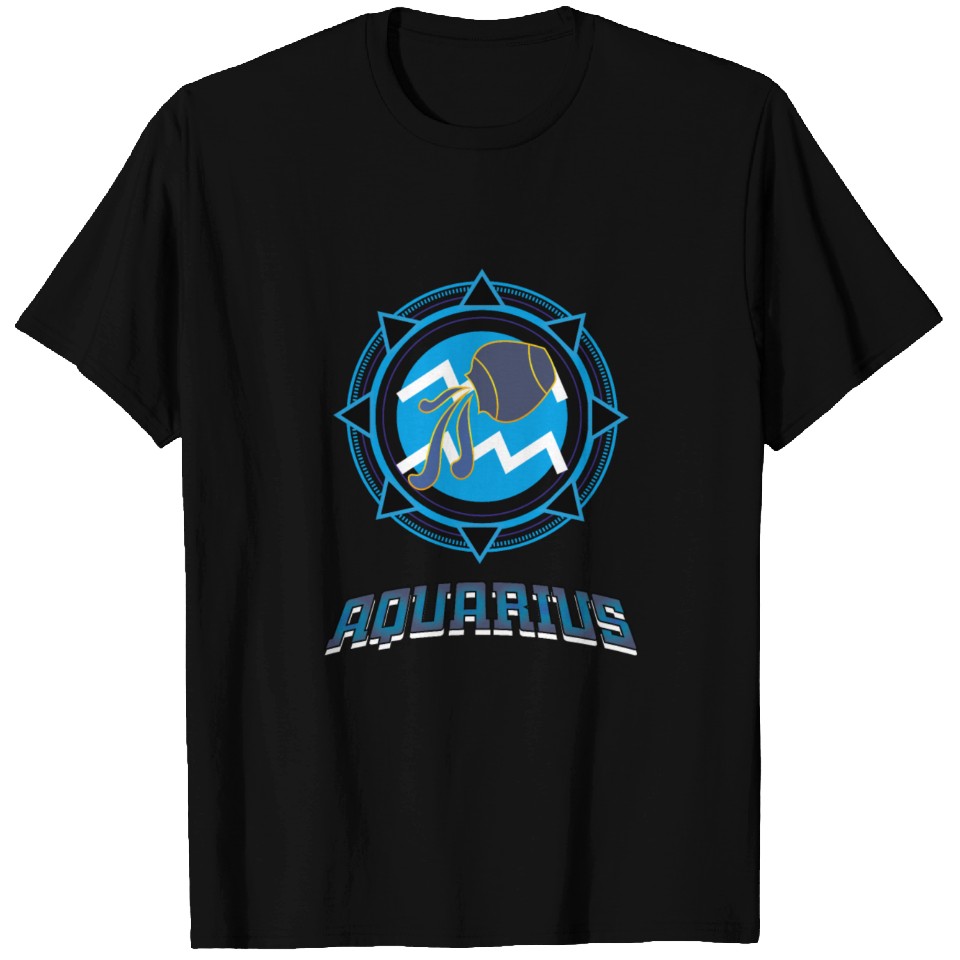 Aquarius Blue Sign and Astrology Zodiac Sign T Shirts | ID 15320719 by ...
