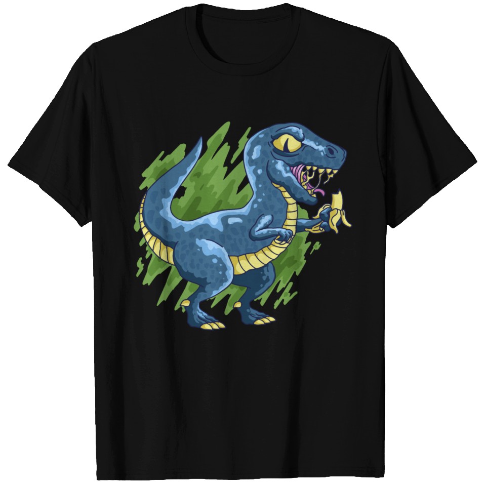 Dino eats banana t-rex vegan design T Shirts | ID 15382113 by Big Boi ...